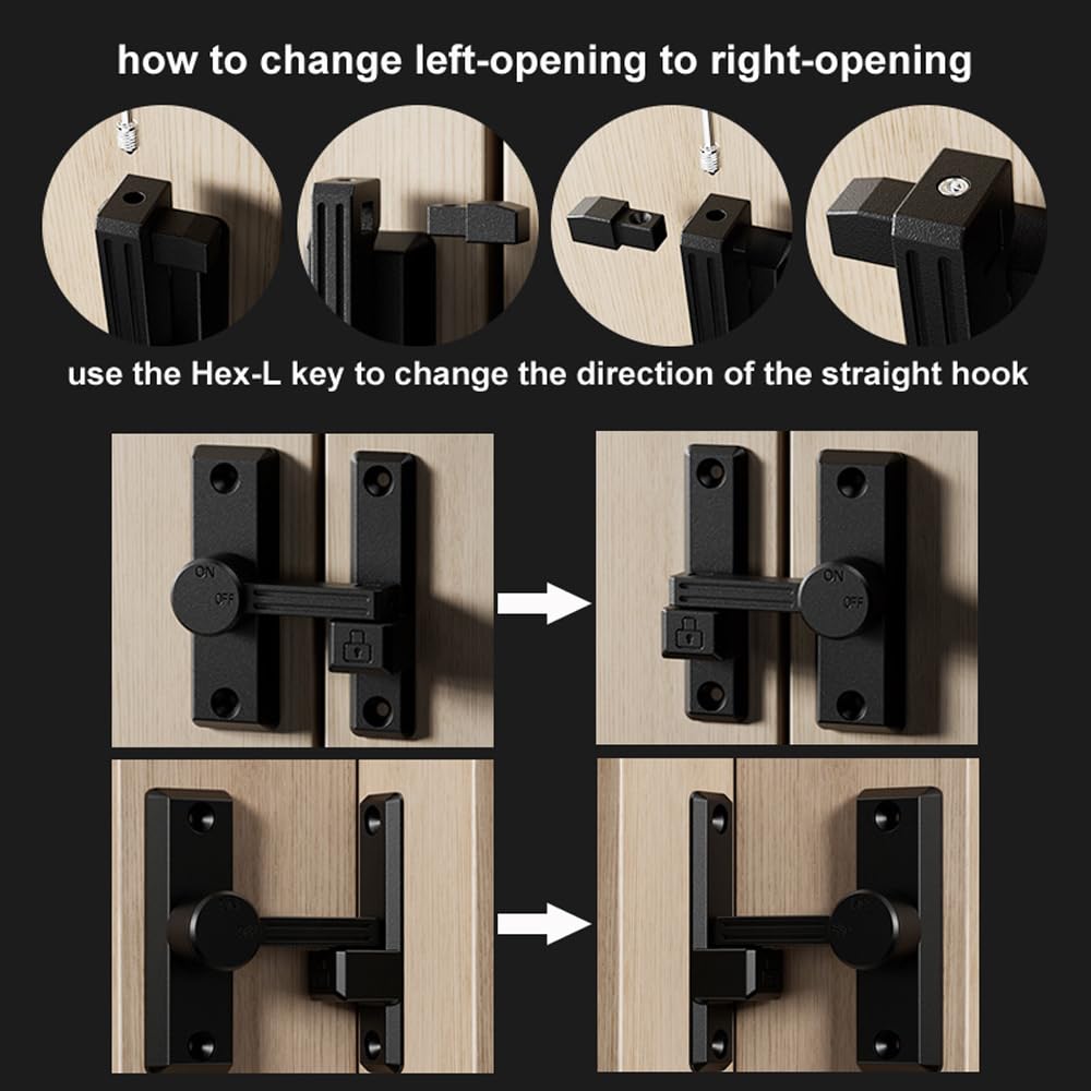 Snapklik.com : ETEKJOY Flip Latch Lock 90/180 Degree Left/Right-Opening ...
