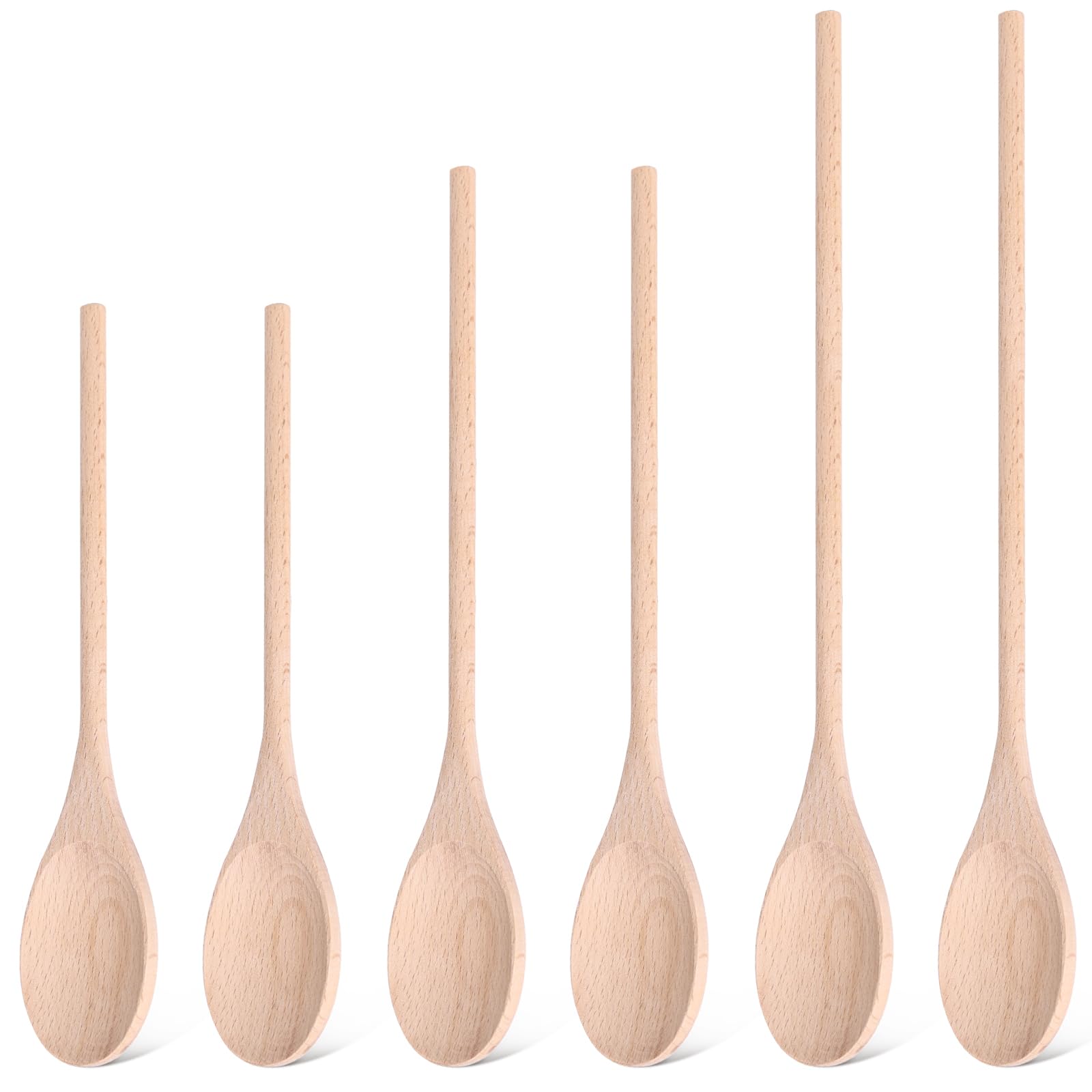Amazon.com: HANSGO 6PCS Long Handle Wooden Spoons, 10/12/14 Inch Wood ...