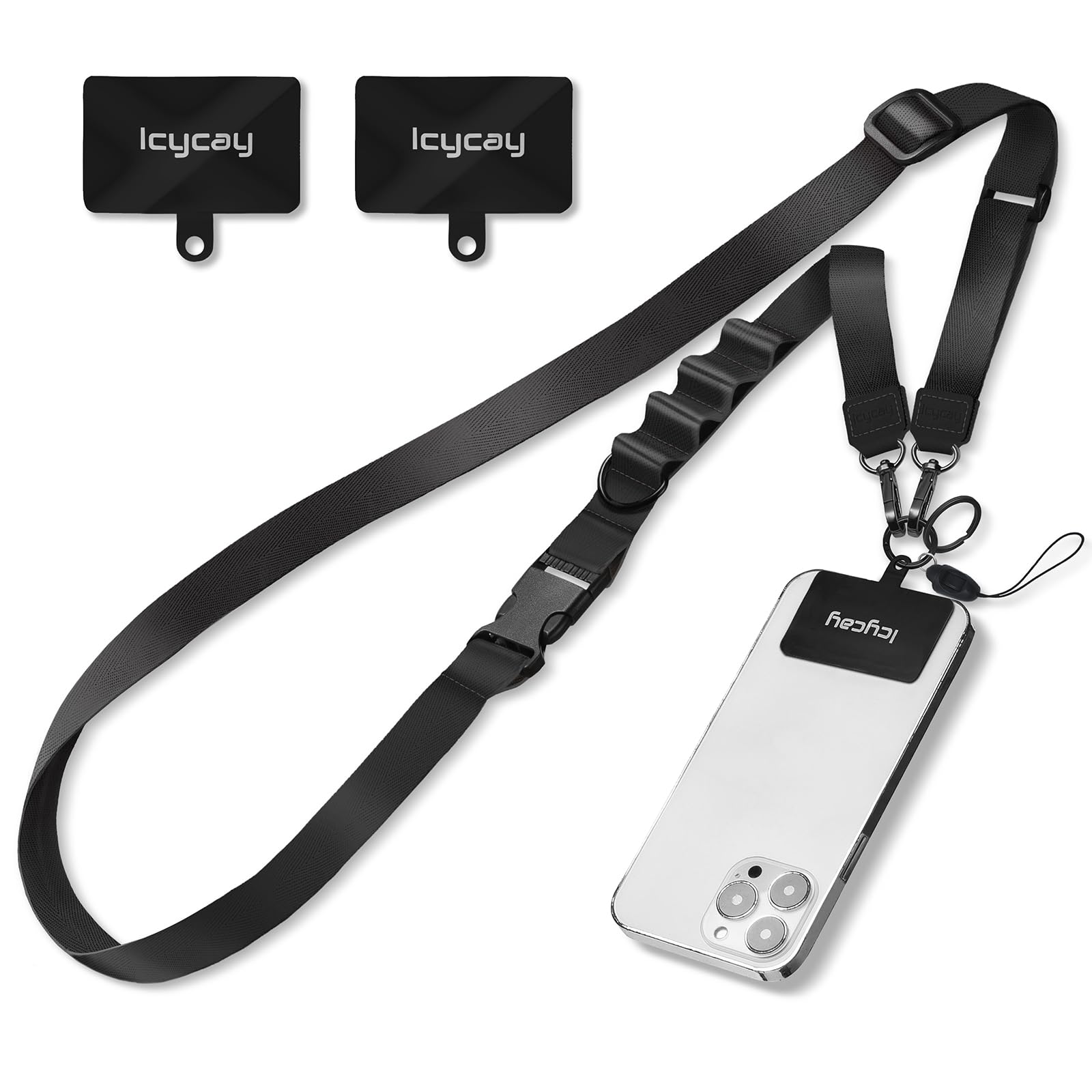 Amazon.com: Icycay Phone Lanyard Crossbody, Black Cell Phone Lanyard ...