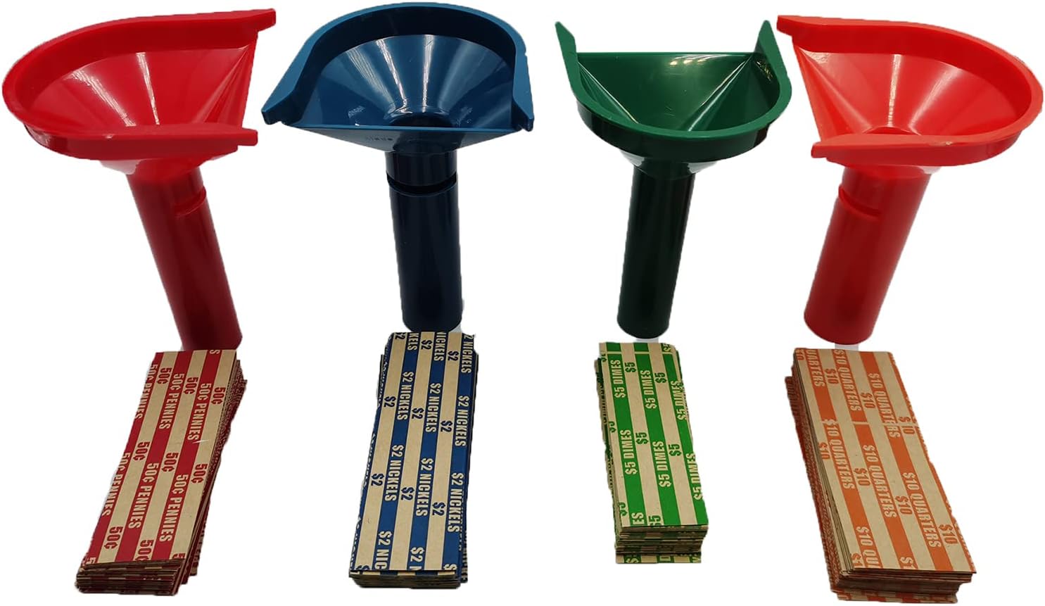 Amazon.com : Coin Counting Tubes Plastic with 100 Coin Roll Wrappers ...