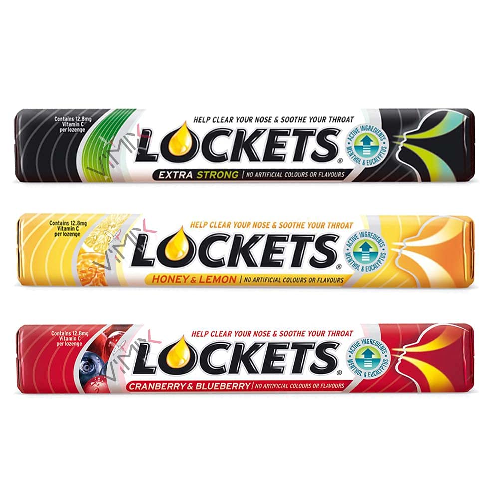Buy LOCKETS Flavoured Menthol and Eucalyptus LOZENGES 41g - Choose Your ...