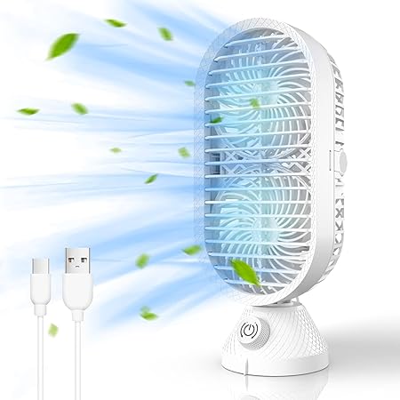 Amazon.com: ETNVOW USB Desk Fan Oscillating Cooling Fan, Portable Table ...