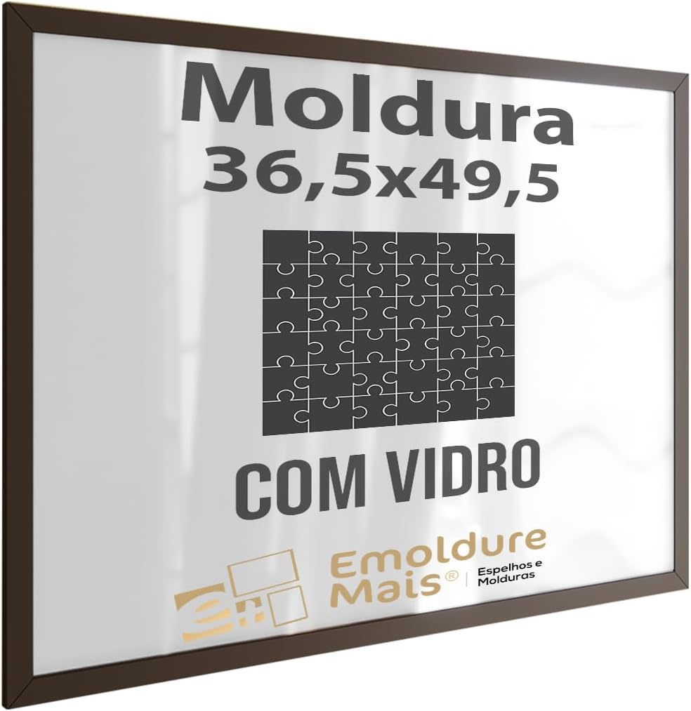 Moldura com vidro para quebra cabeça cabeca 500 peças 49,5x36,5 Grow ...