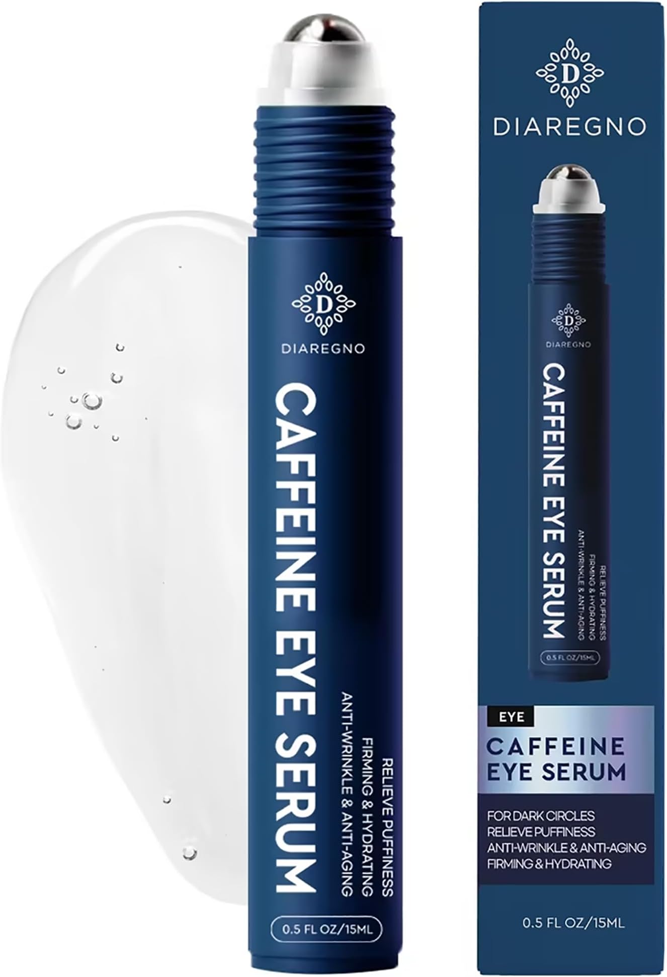 Amazon.com: DIAREGNO Caffeine eye cream for dark circles: Under eye serum for puffiness – with ...