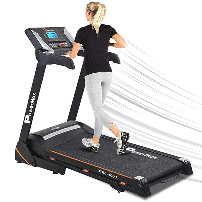 Buy PowerMax Fitness TDM-100S (3HP Peak) Motorized Treadmill for Home ...
