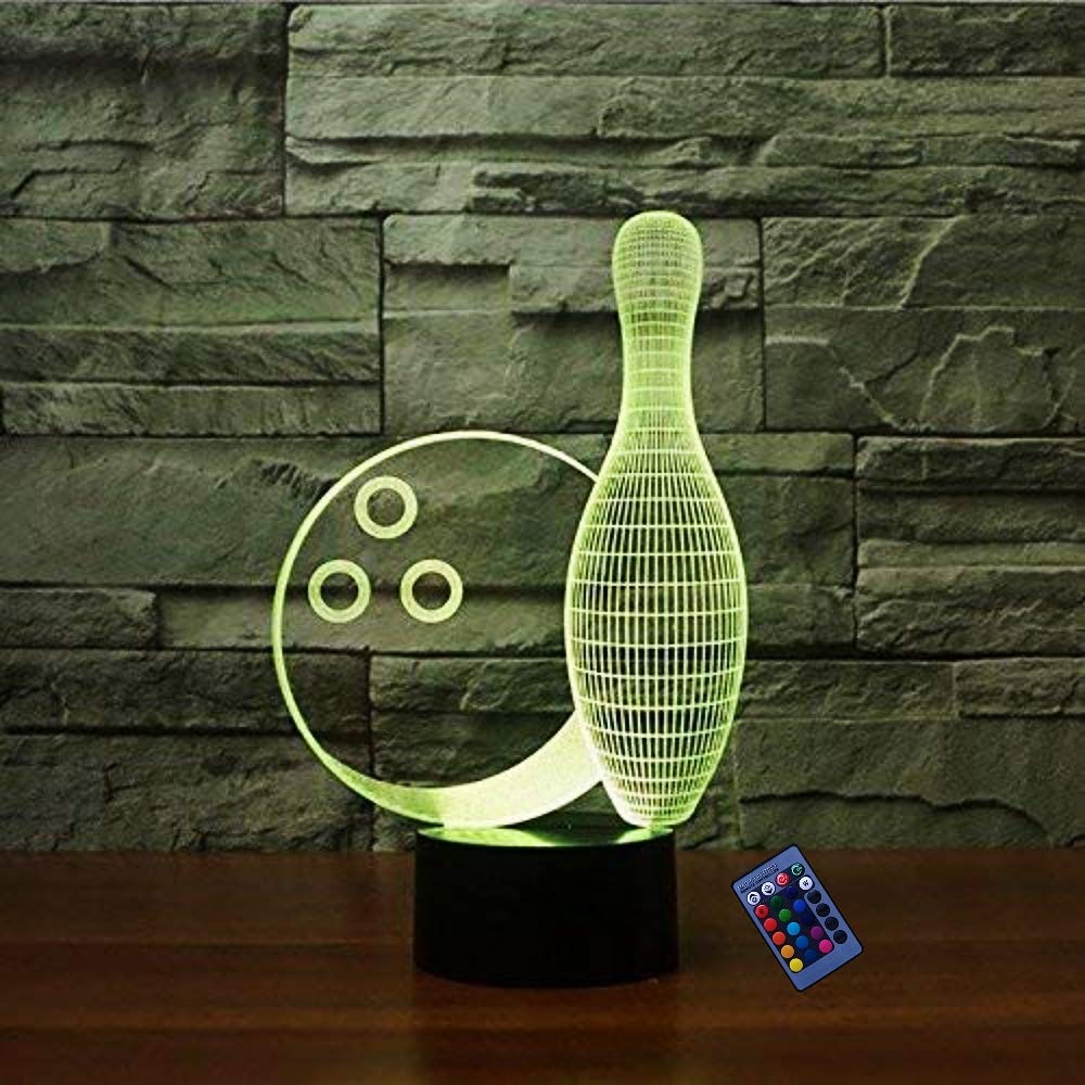 Amazon.com: YTDZLTD 3D Bowling Night Light 16 Colors Changing USB ...