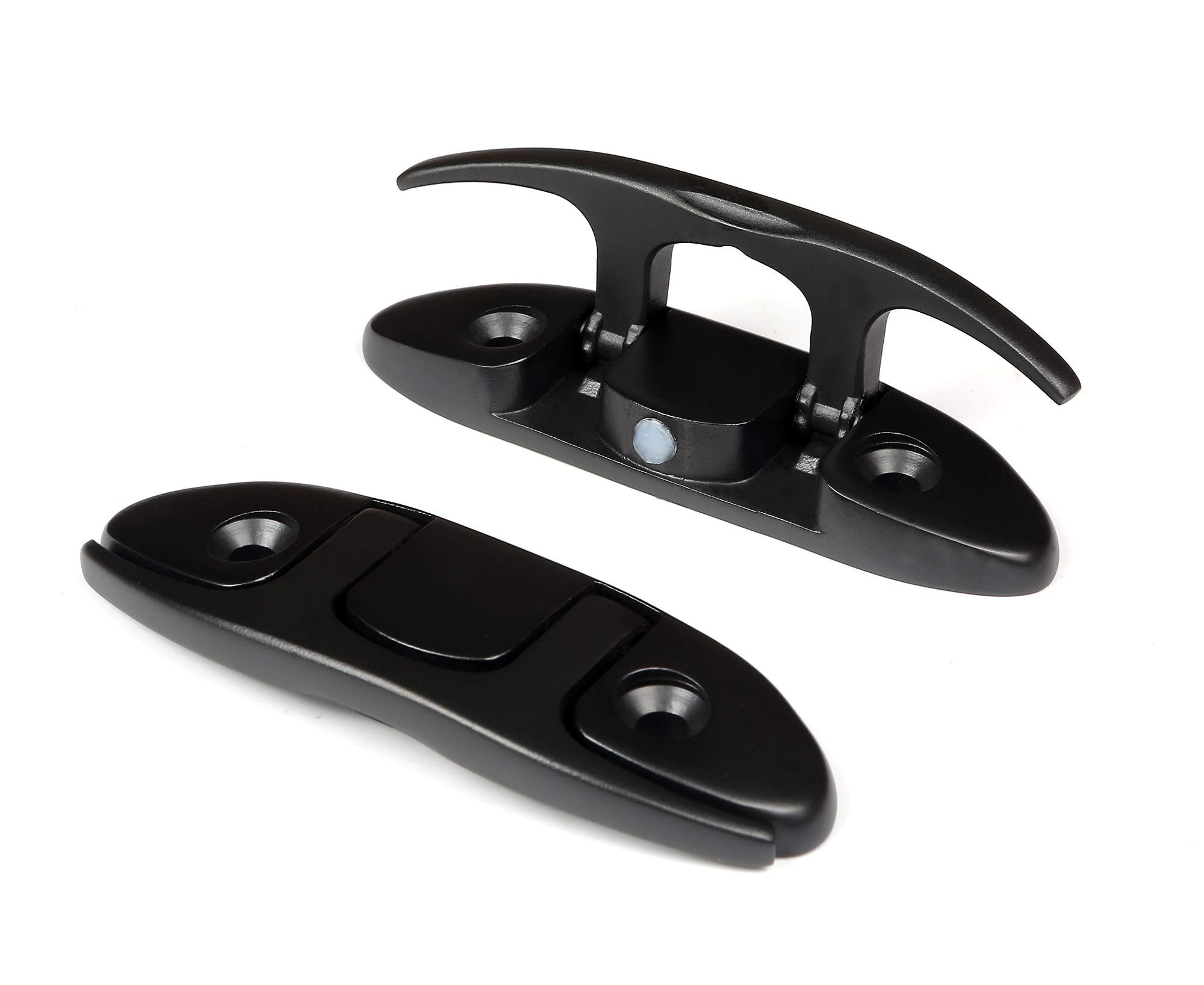 Snapklik.com : Boat Cleats Folding Black Flip Up Cleat Dock Stainless ...