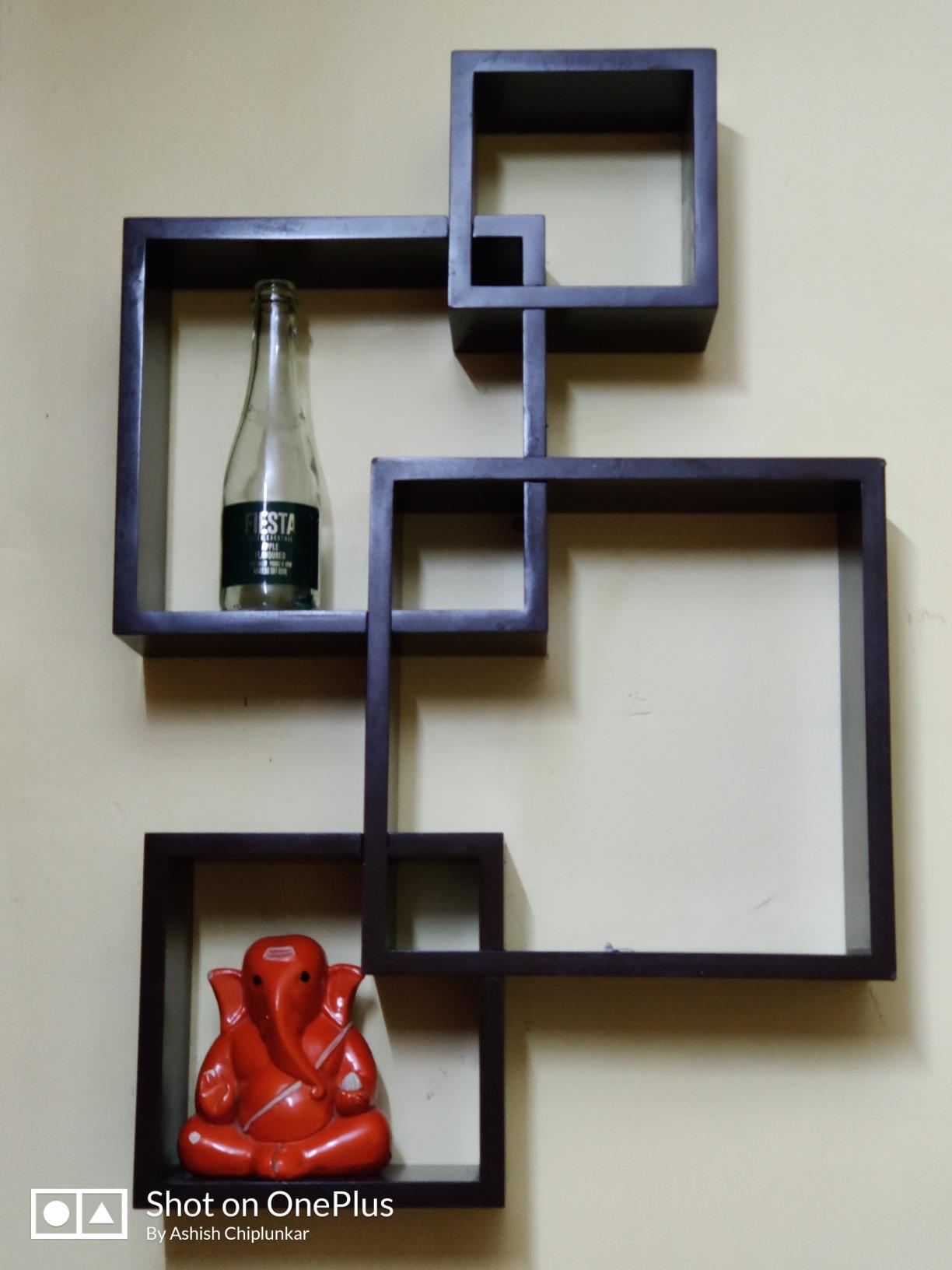 Santosha Decor Engineer Square Cut Wood Wall Shelves and Wall Shelf ...