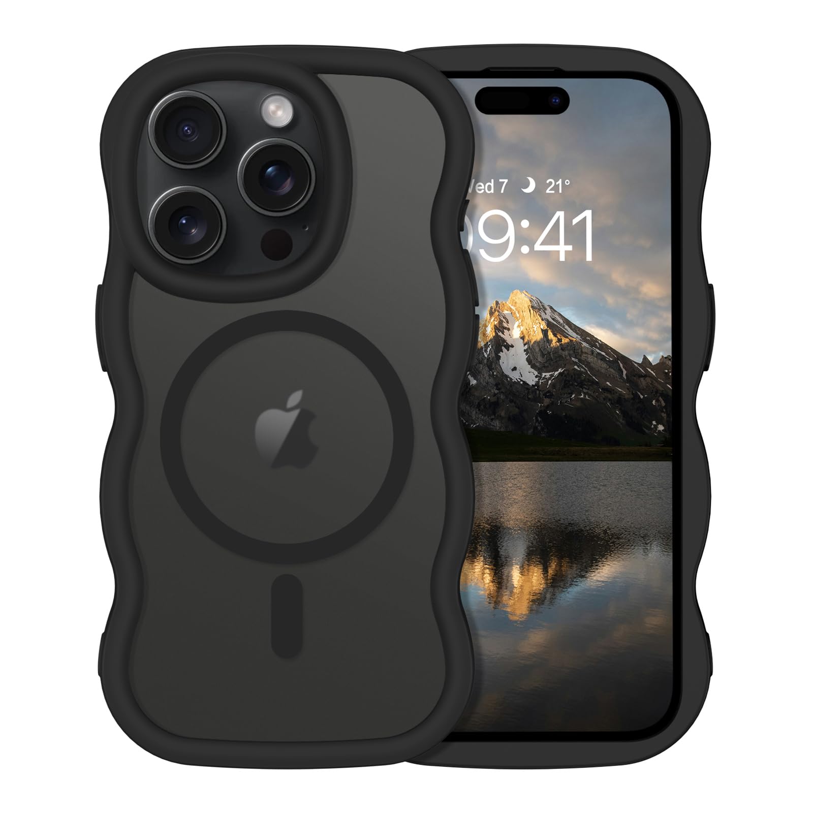 Amazon.com: GUAGUA for iPhone 15 Pro Magnetic Case, Cute Curly Wave Shape Design iPhone 15 Pro ...