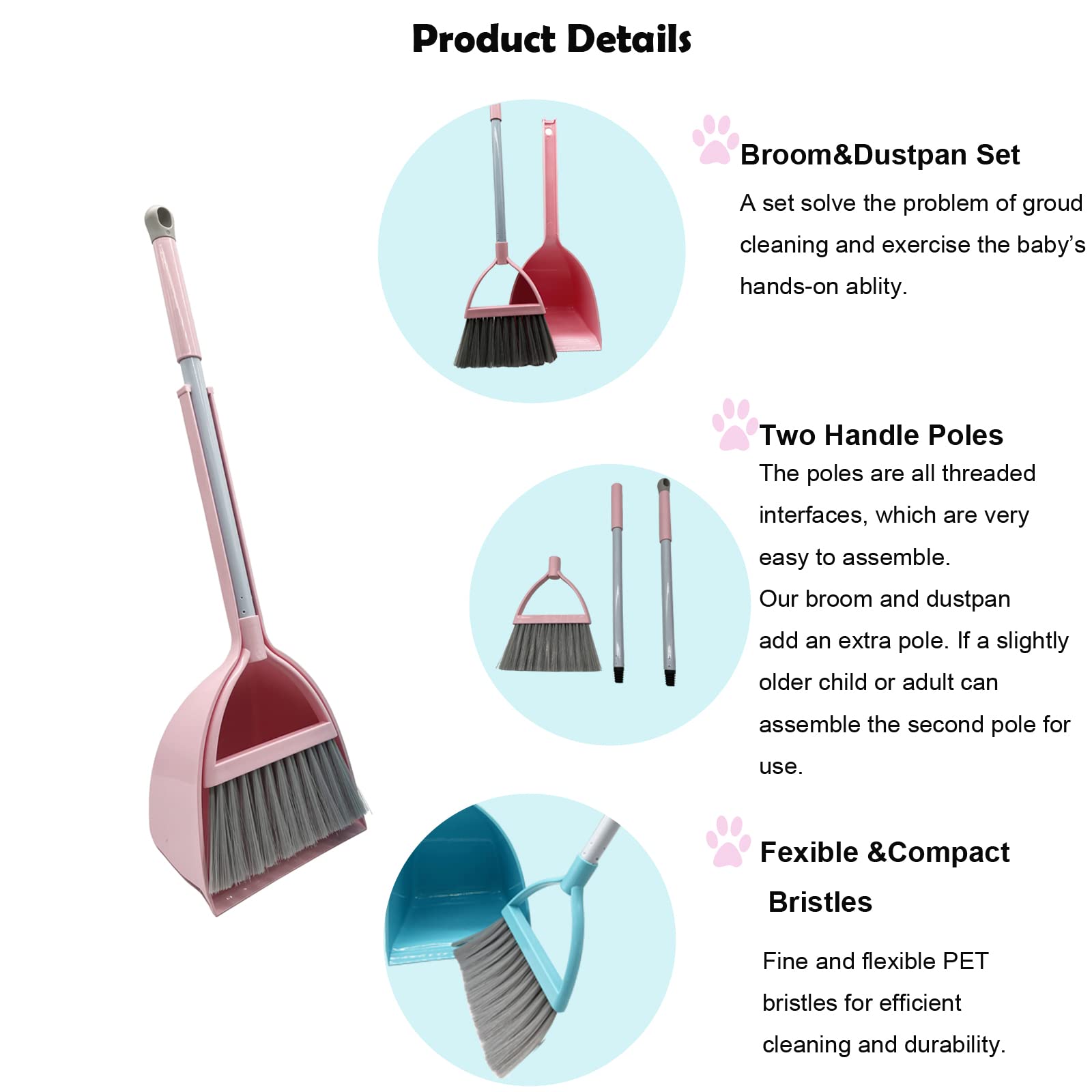 Snapklik.com : BSMstone Kids Broom And Dustpan Set-Mini Dustpan And ...