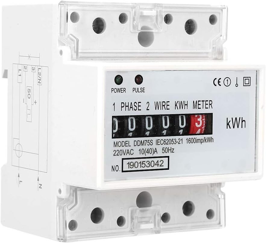 Digital Power Meter, DDM75S 10(40) A Single Phase Din Rail Energy Meter ...