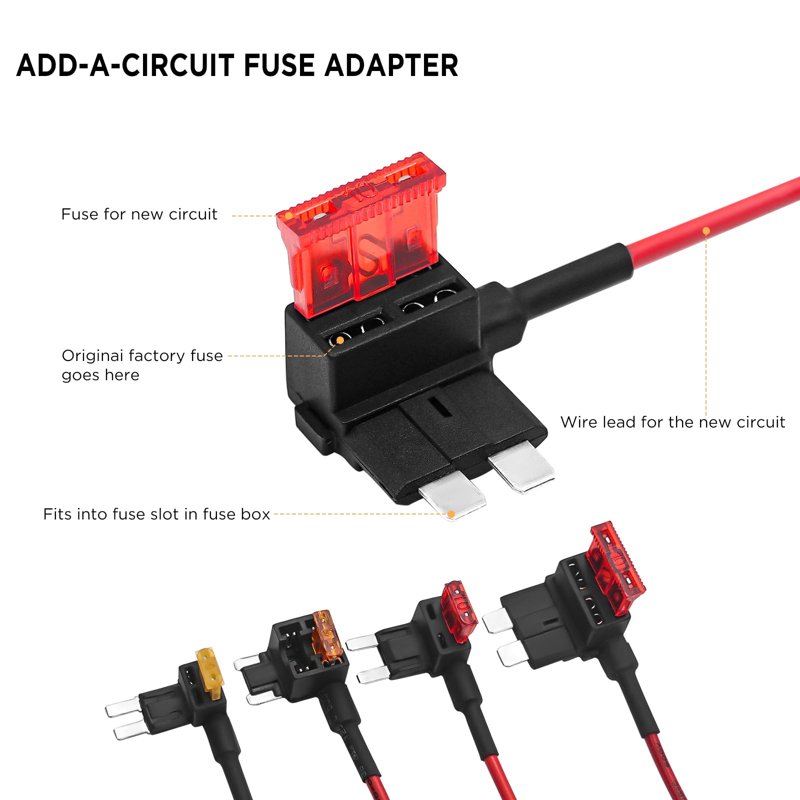 Snapklik.com : Recoil FTK12 12 Pack 4 Types Fuse Tap, Upgraded 12V Car ...