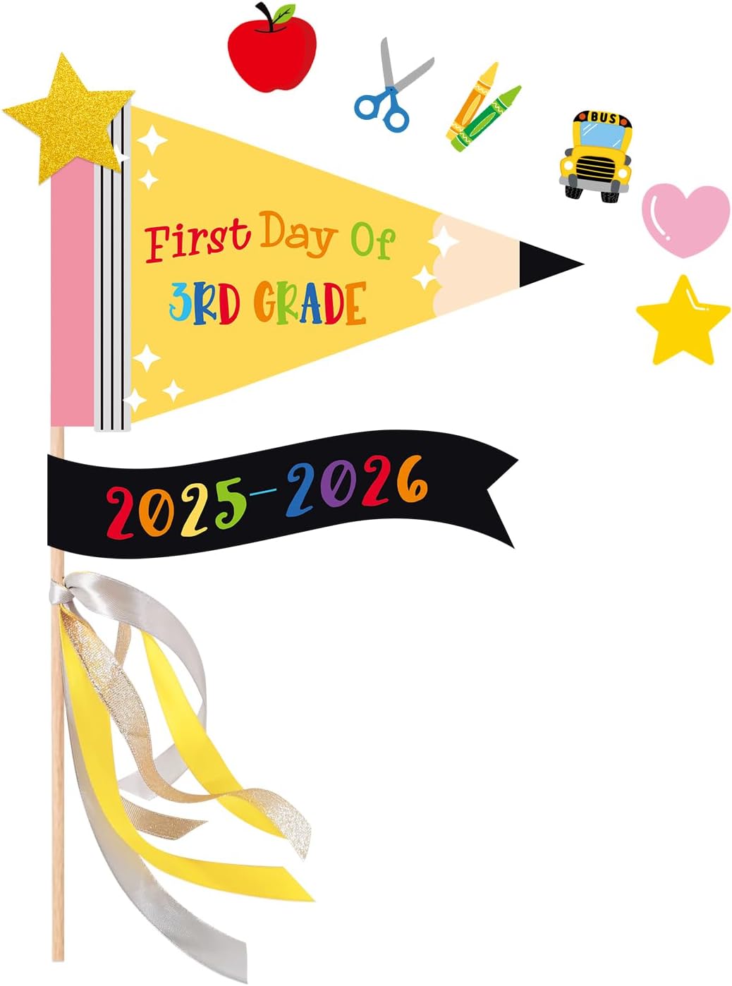 Amazon.com: First Day of 3rd Grade Pennant Flag for Kids,3rd Grade Back ...