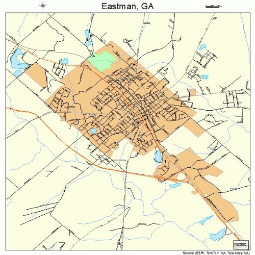 Large Street & Road Map of Eastman, Georgia GA - Printed poster size ...