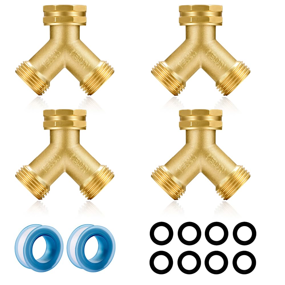 Amazon.com: YELUN Garden Hose Splitter,2 Way Connector Heavy Duty Brass ...