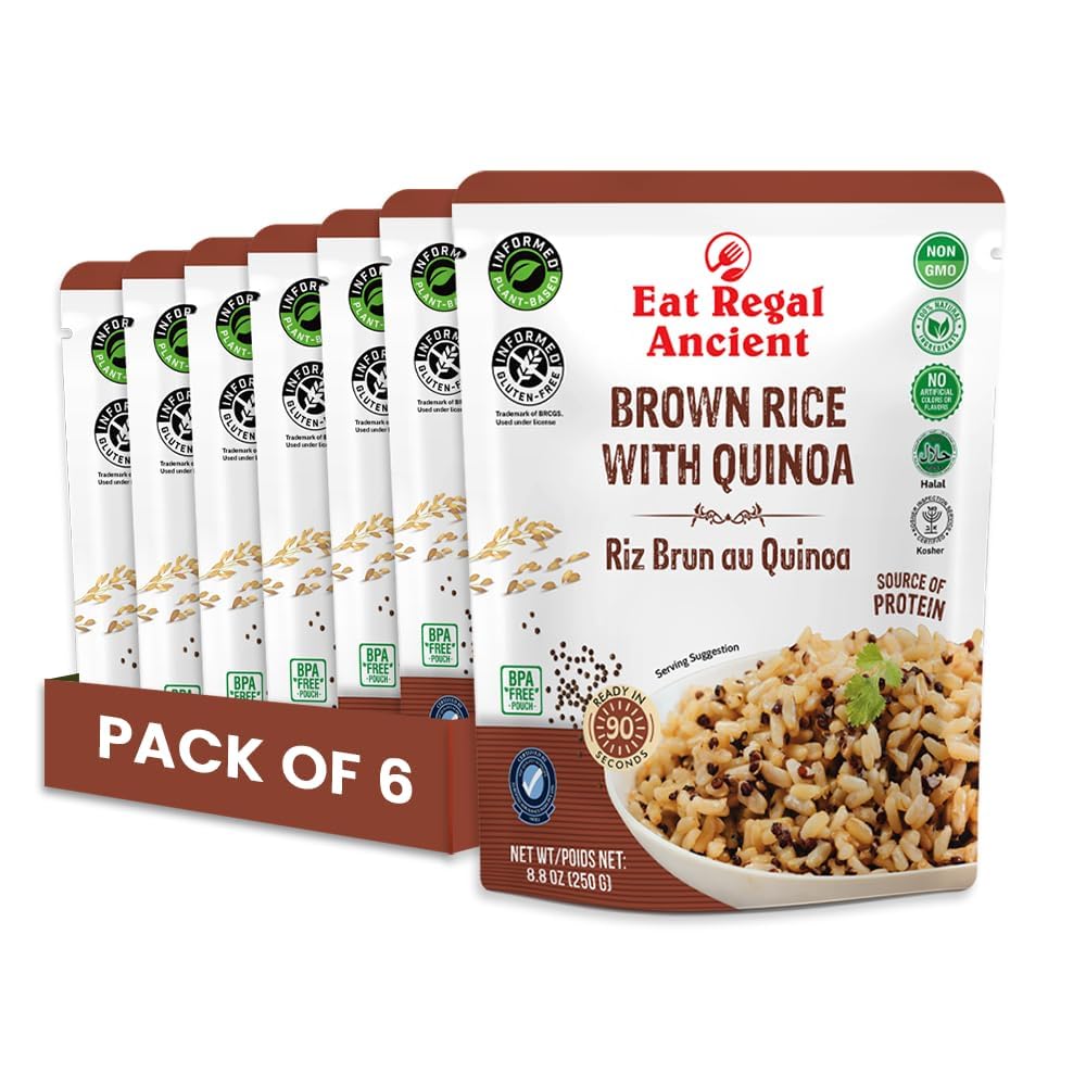 Amazon.com : Eat Regal Ready to Eat Brown Rice with Quinoa Pack of 6, 8 ...