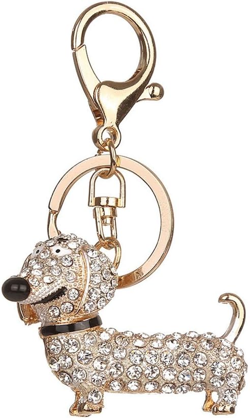 Crystal Dog Keyring Decorative Pendant Keychain for Handbag and Car ...