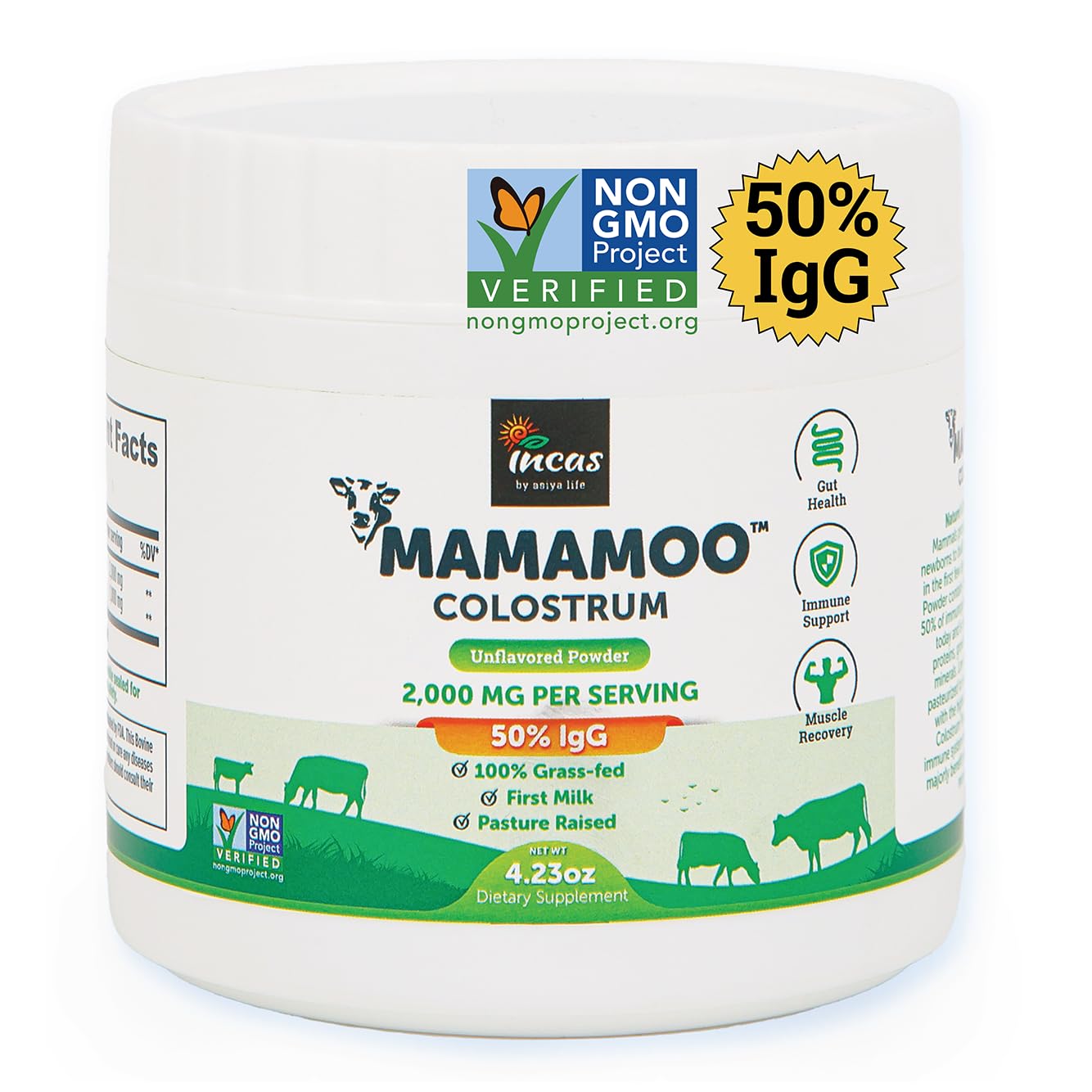 Amazon.com: MamaMoo™ Colostrum Powder >50% IgG, Grass Fed, First & Only ...