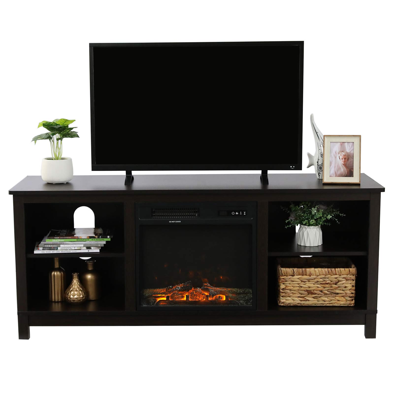 Espresso Fireplace Tv Standnull