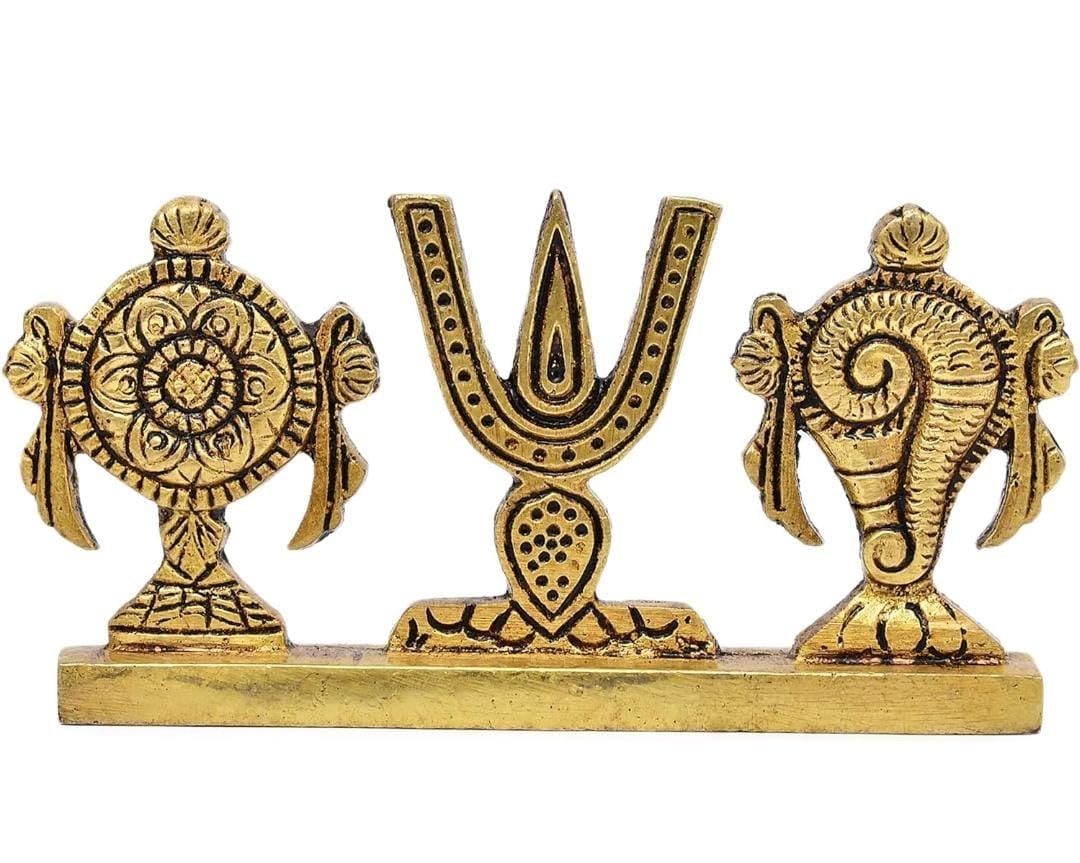 Buy Brass SHANKH Chakra Namah | Shankha Chakra Tilak | Padmanabha Swami ...