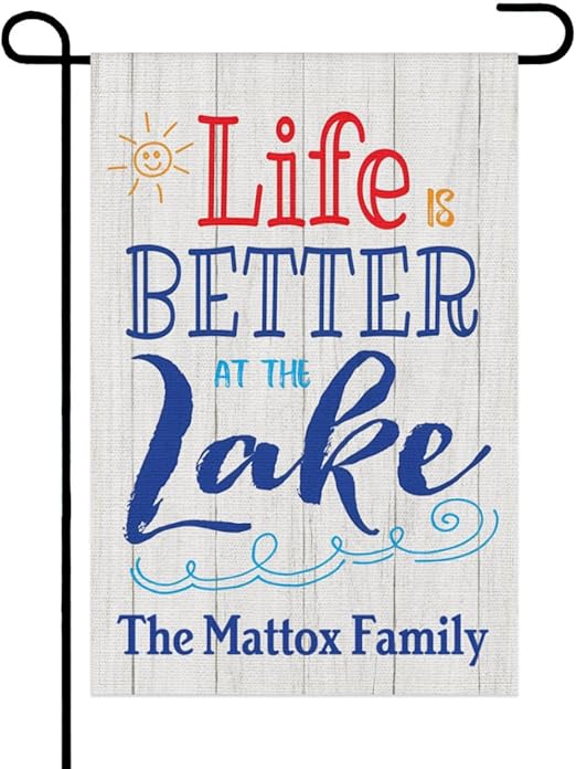 Amazon.com : CUSDECOR Personalized Life is Better at the Lake Garden ...