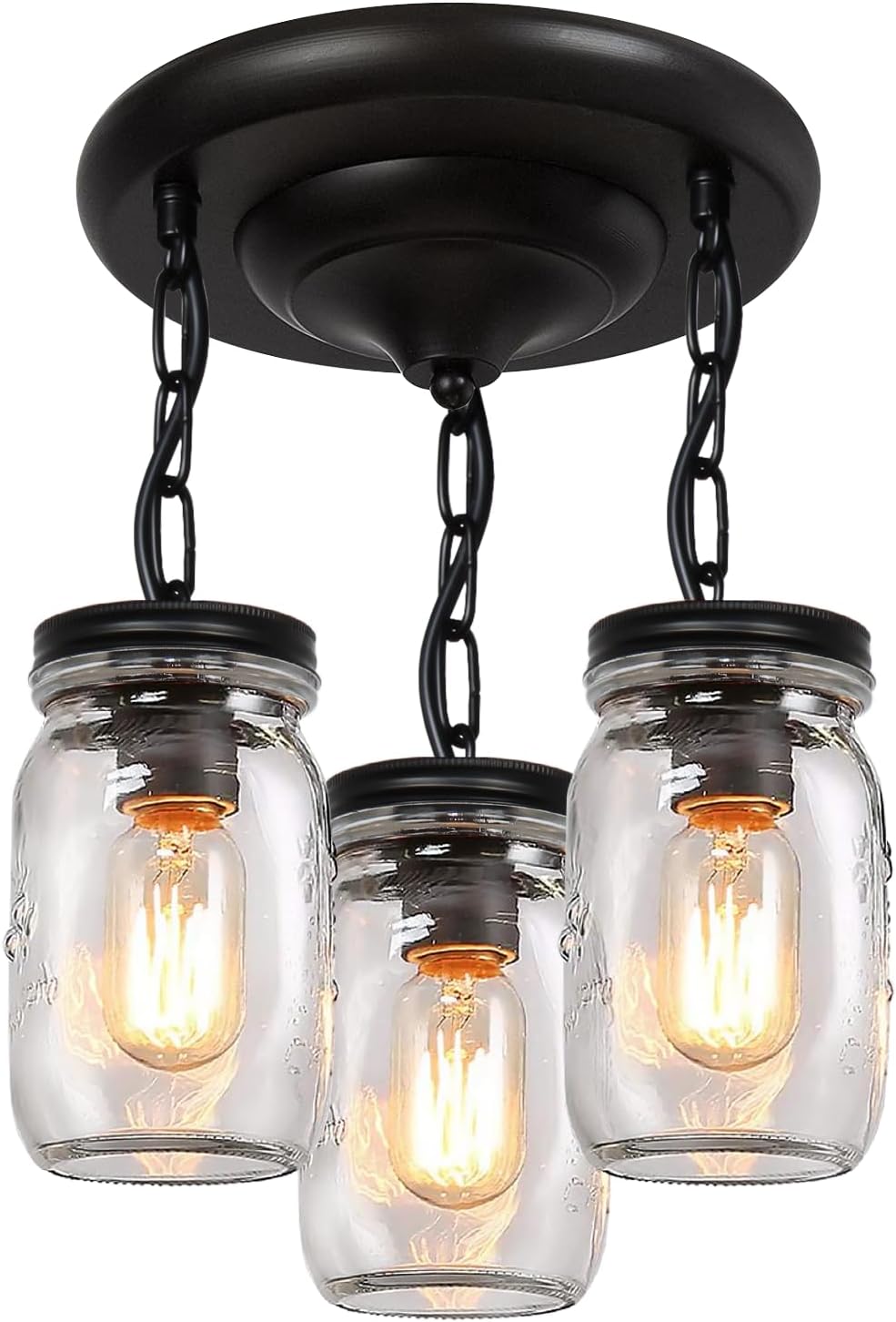 Mason Jar Chandelier Barn Star - Country Rustic Primitive Pendant Light ...