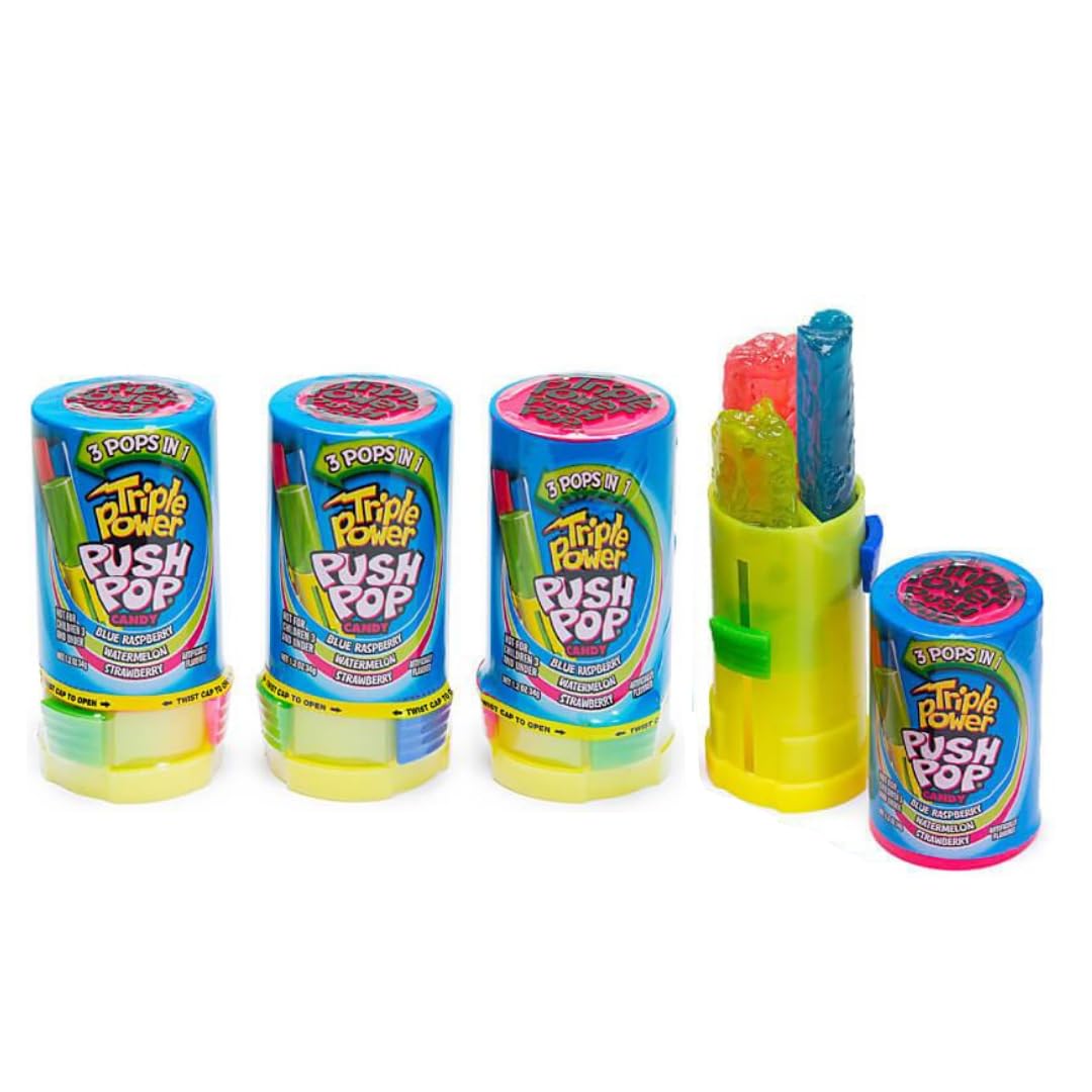 Amazon.com : Triple Power Push Pop Candy, Pack of 4 by Lyza's Sweets ...