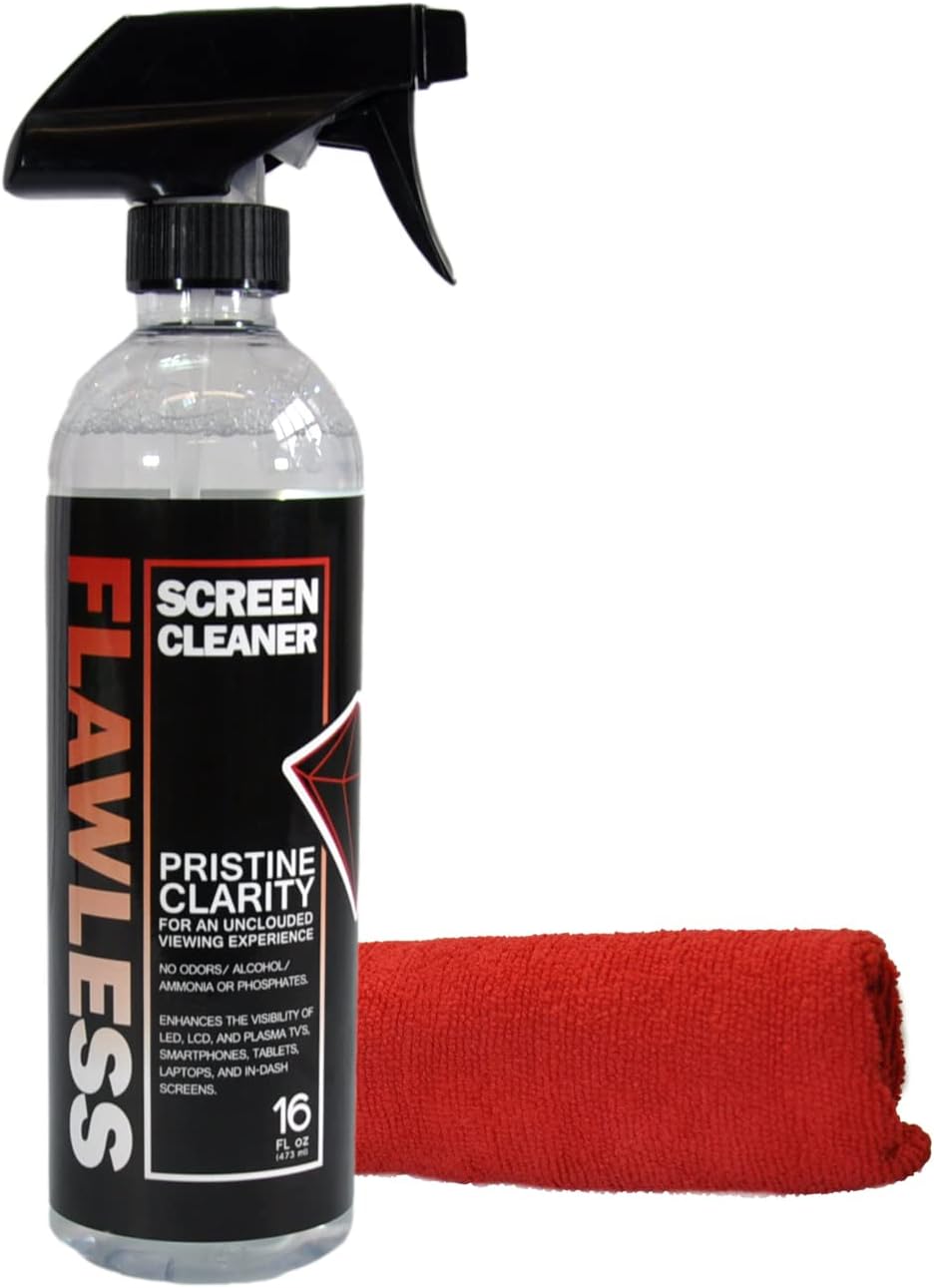 Amazon.com: Flawless Screen Cleaner Spray with Microfiber Cleaning ...