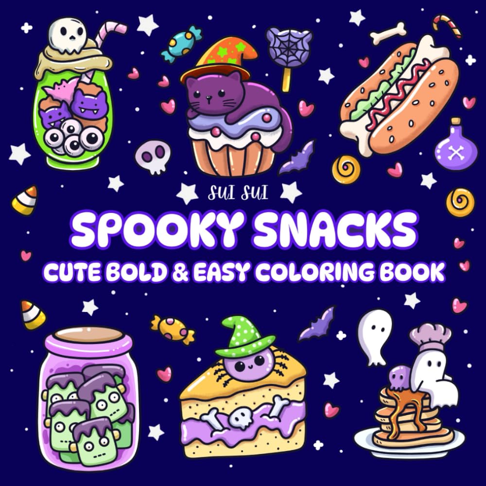 Amazon.com: Spooky Snacks - Cute Bold & Easy Coloring Book: Simple ...