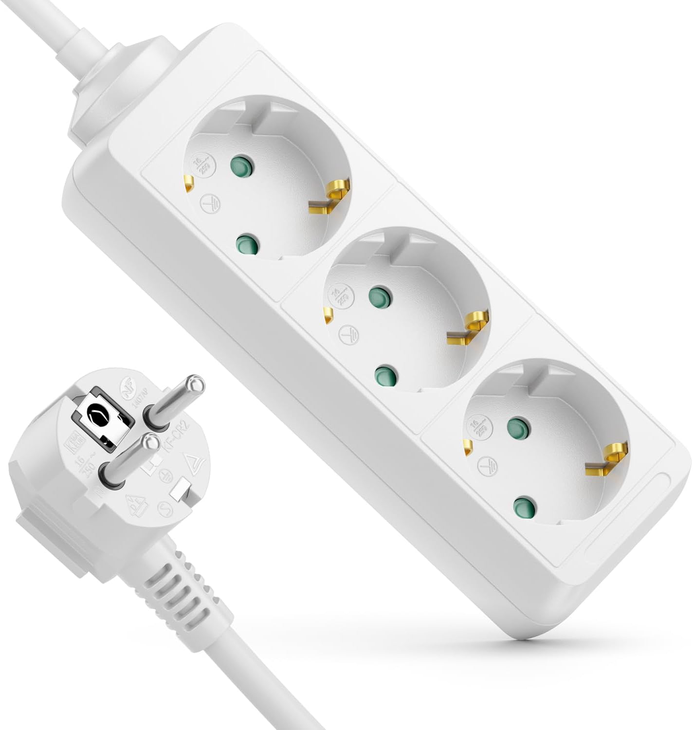 deleyCON 3 Fach Steckdosenleiste Mehrfachsteckdose Steckerleiste ...