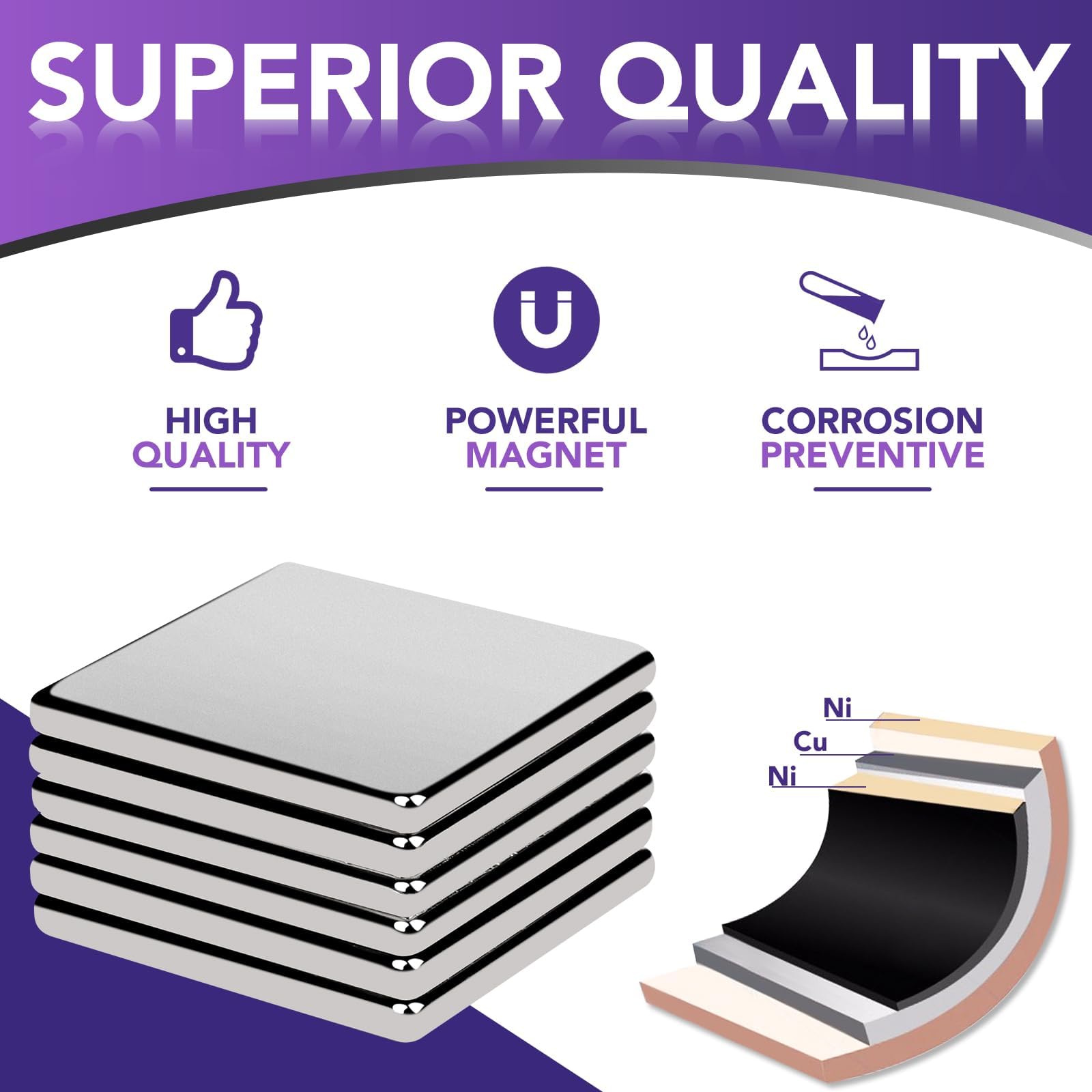 Snapklik.com : Powerful Neodymium Square Magnets, Strong Permanent Rare ...