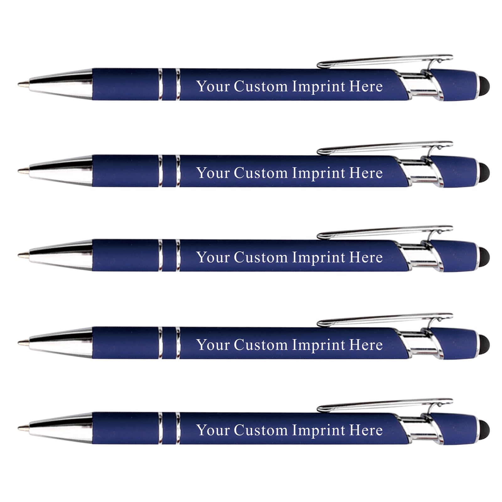 Personalized Pens With Stylus Custom Metallic Printed Name Pens Black ...