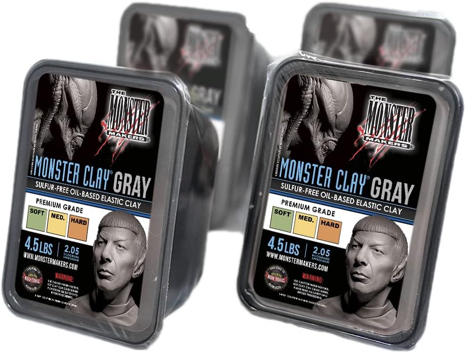 Amazon.com: Monster Clay Premium Grade Modeling Clay (Gray - Hard ...