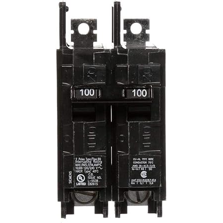 Siemens BQ2B100L 100-Amp Double Pole 120/240-Volt 10KAIC Lug In/Lug Out ...