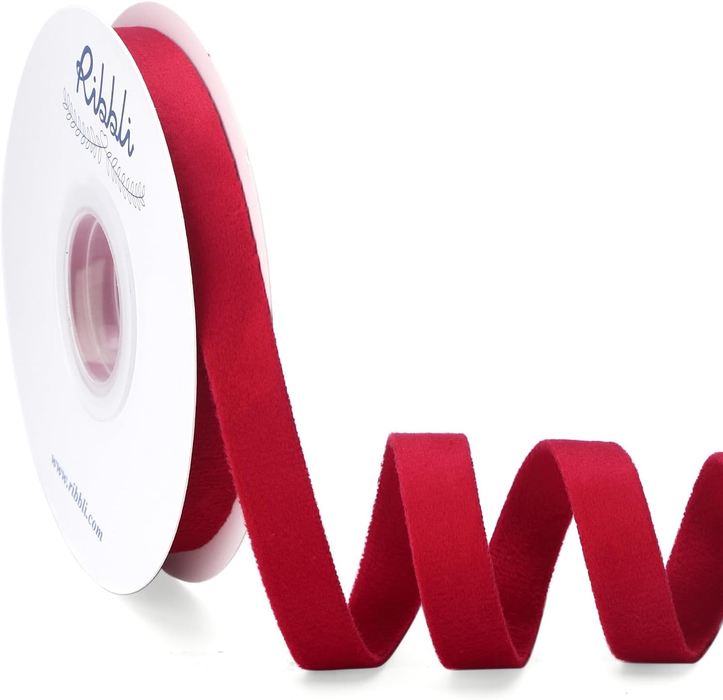 Amazon.com: Ribbli Vintage Red Velvet Ribbon Double Faced 1/2 Inch 10 ...