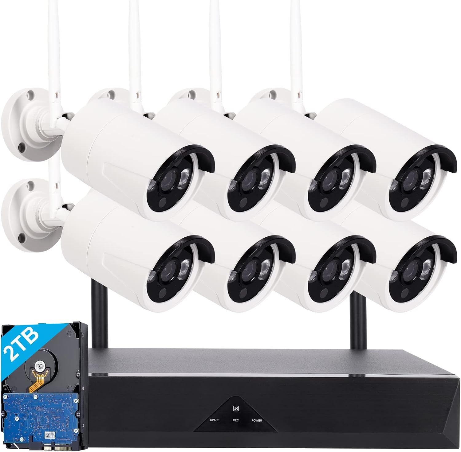 Amazon.com : 8CH 1080P Wireless NVR Security Camera System CCTV ...