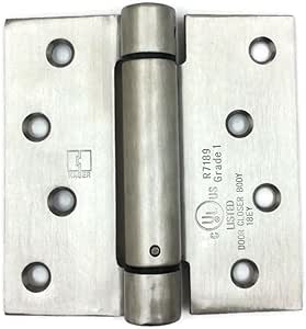 Hager Stainless Steel Spring Hinge 1760 4 x 4 US32D Satin Stainless ...