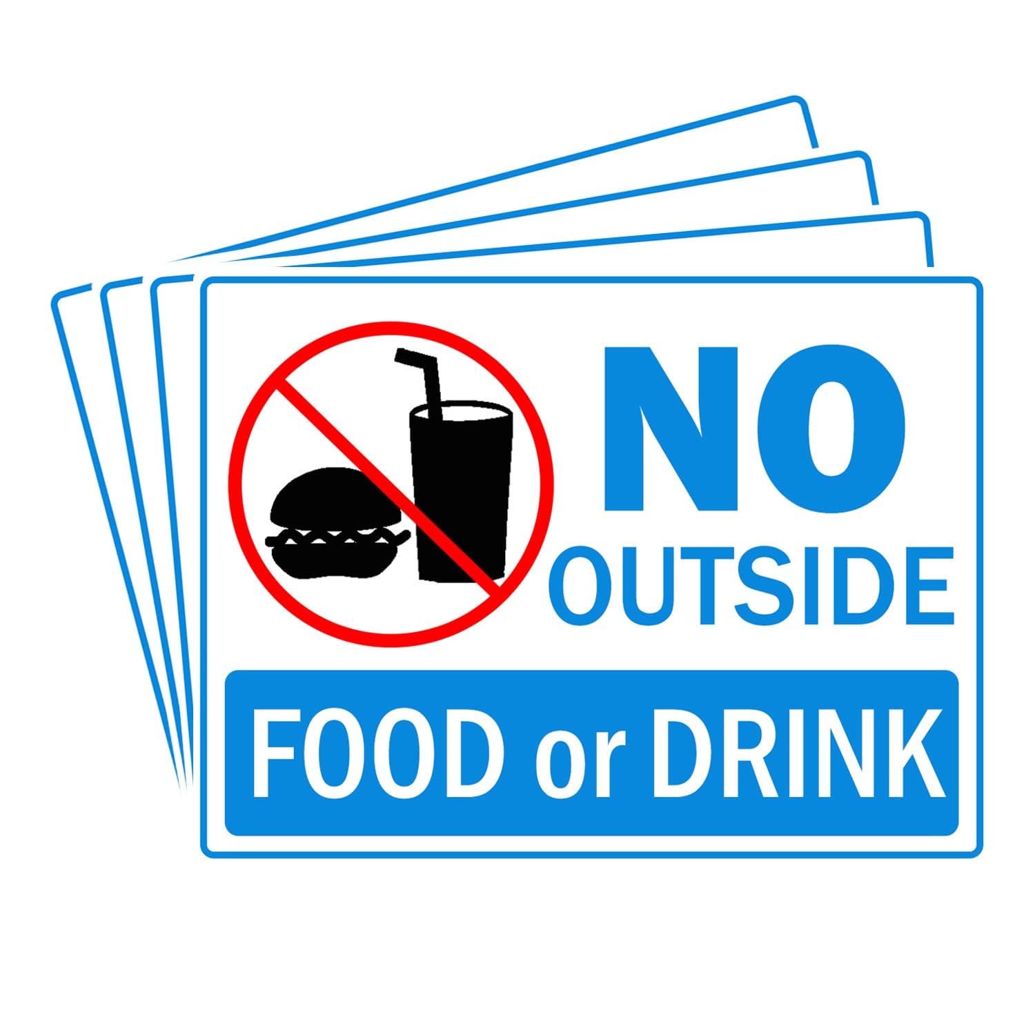 Amazon.com : NO Outside Food OR Drink Sign 6x8 Inch - Vinyl Window Door ...