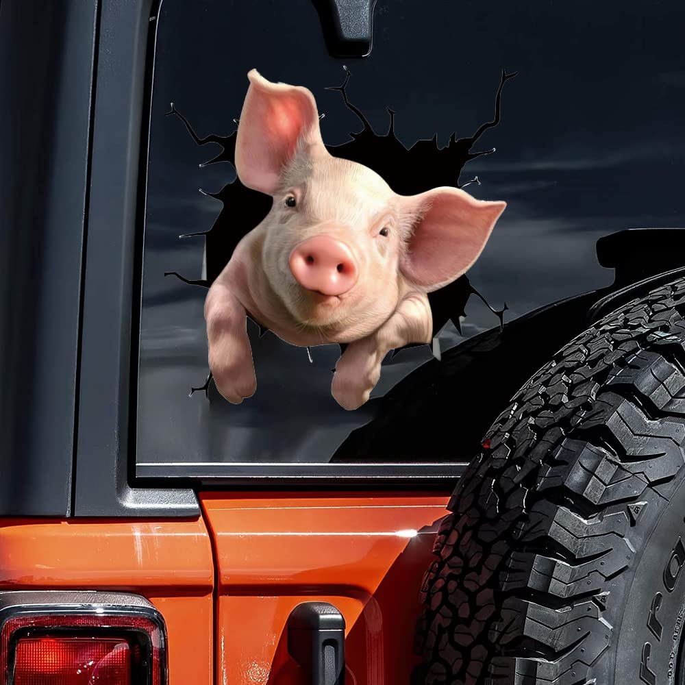 Amazon.com - JINYUNDUOSP 3D Pet Pig Sticker Custom Window Car Sticker ...