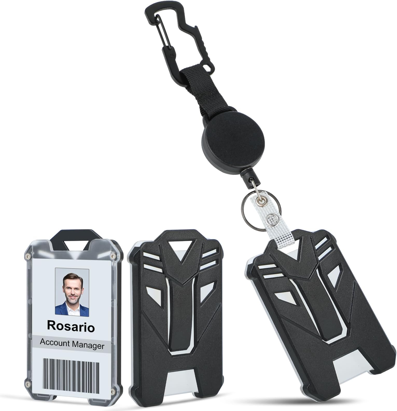 Amazon.com : DELSWIN Sliding ID Badge Holder with Retractable Clip ...