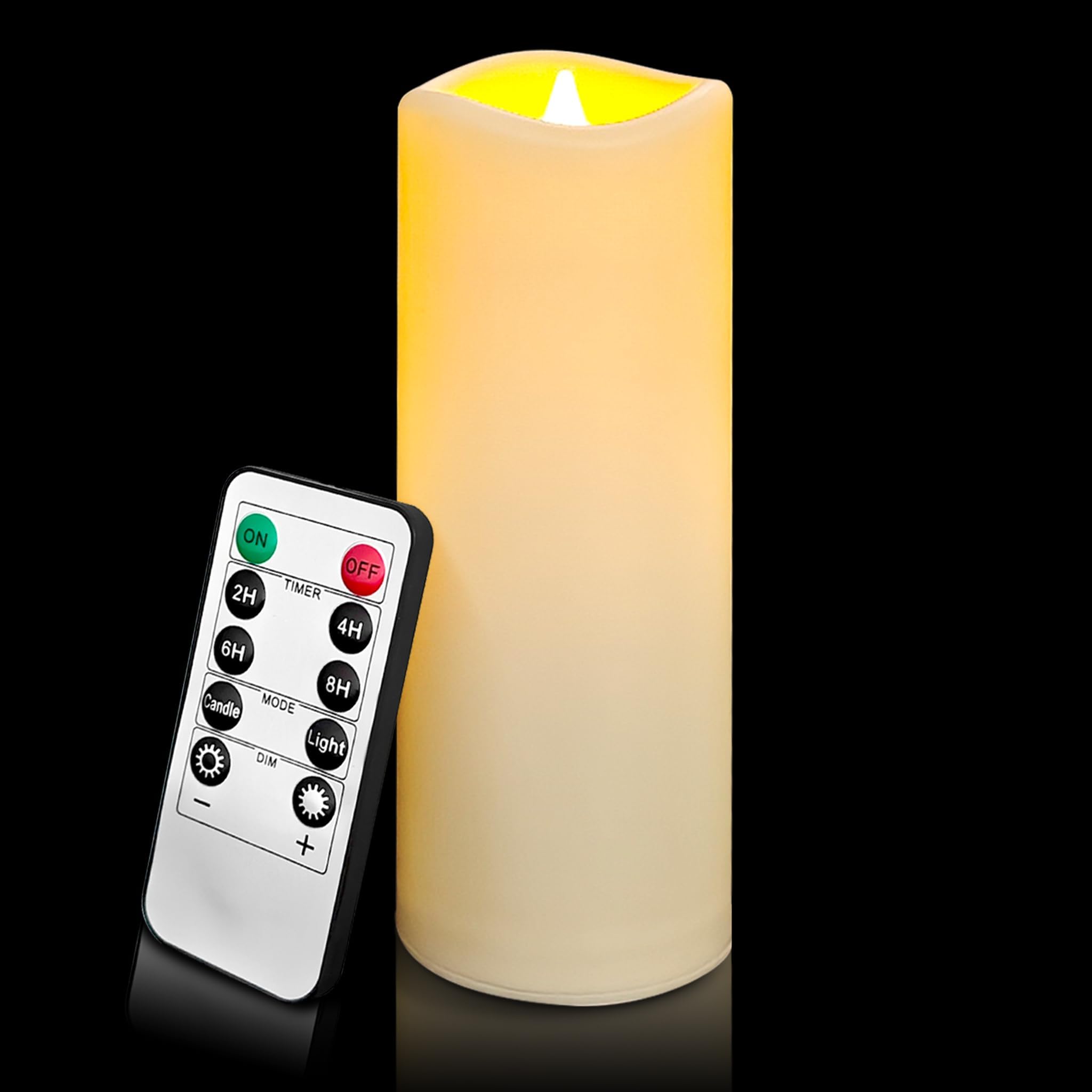 Amazon.com: 4”x10” LED Outdoor Flameless Pillar Candles Battery ...