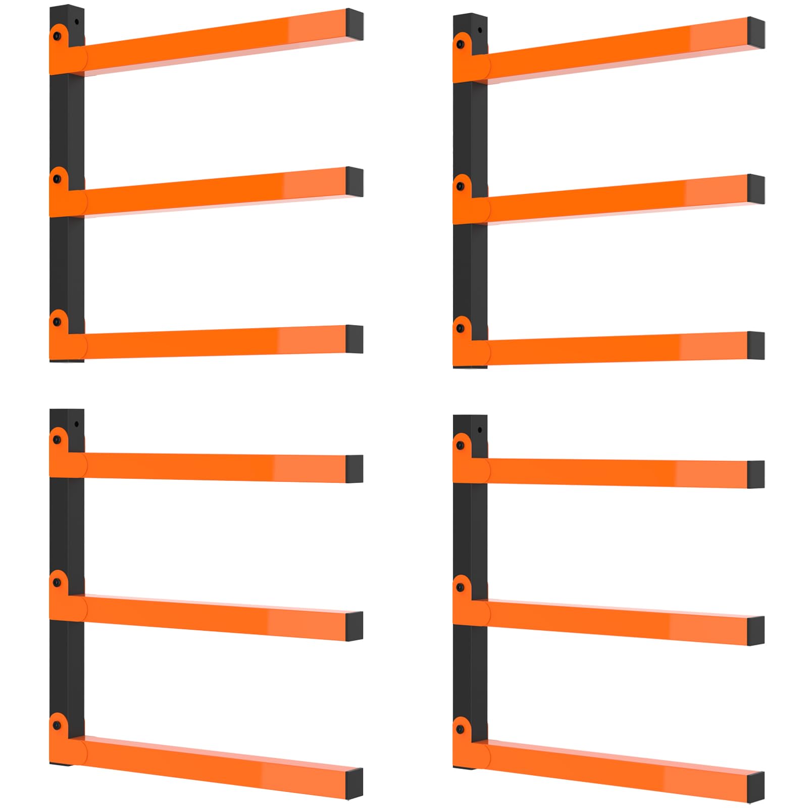 Amazon.com: smusei 4 Pack Lumber Storage Rack 3 Level Wall Mount Wood ...