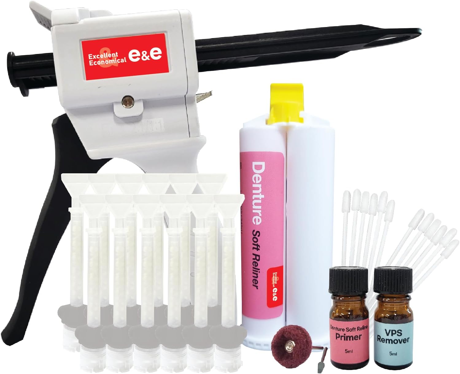 Amazon.com: E&E Upper and Lower Denture Soft Reline Kit : Health ...