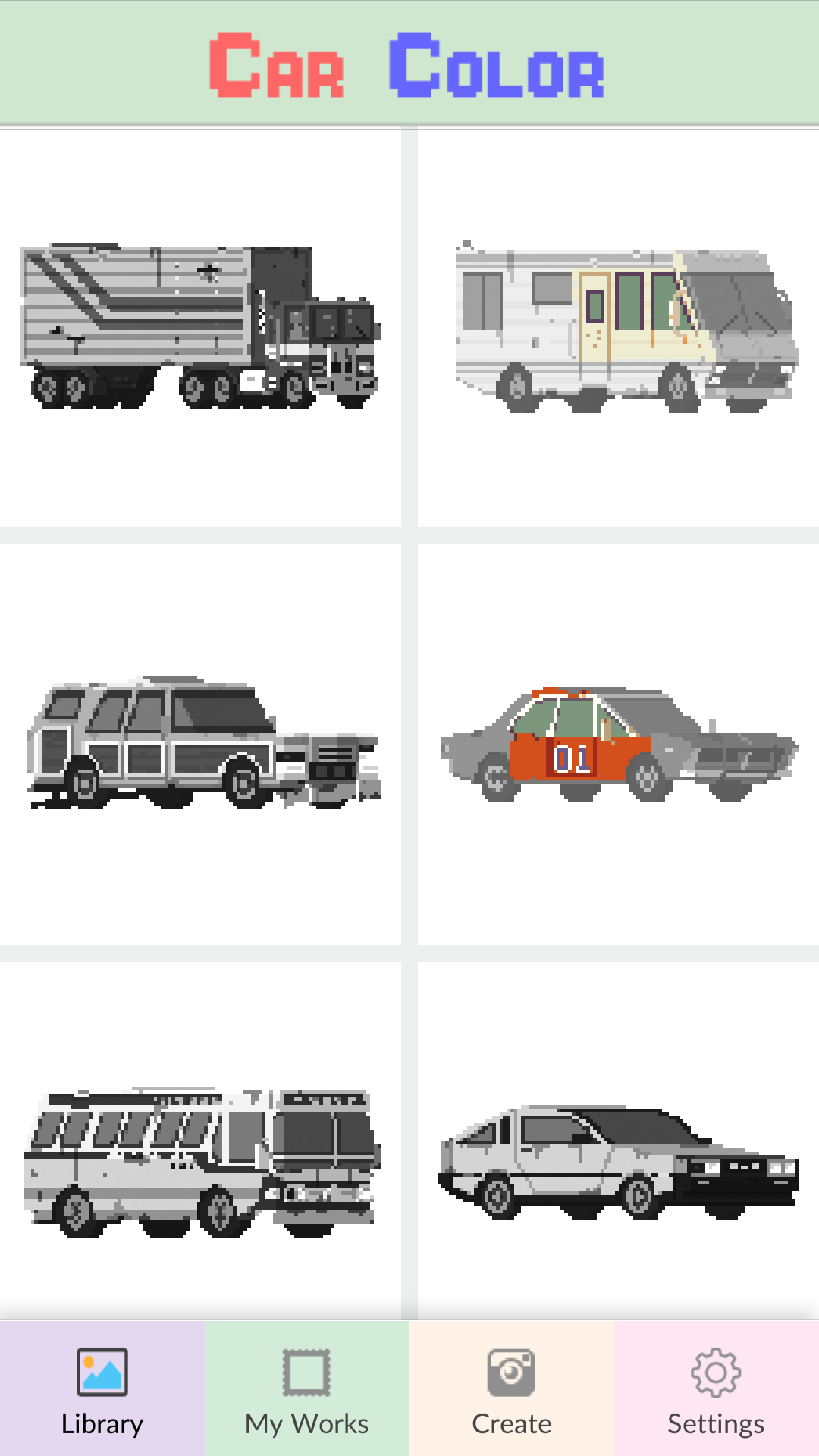 Car Color By Number, Pixel Art Car - App on Amazon Appstore