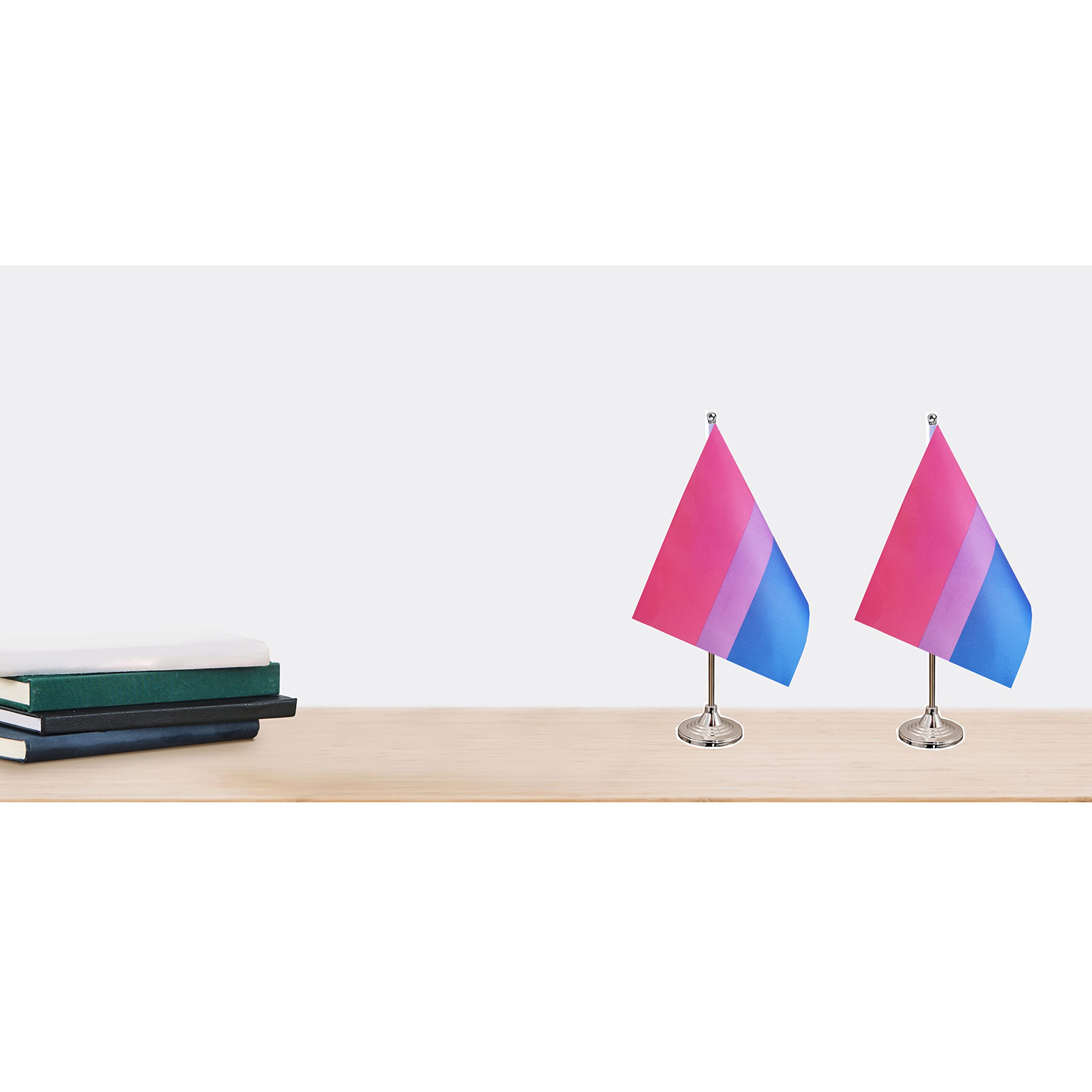 Inclusive Decor 2 Pack Bisexual Bi Pride Rainbow Table Flags With Stand ...