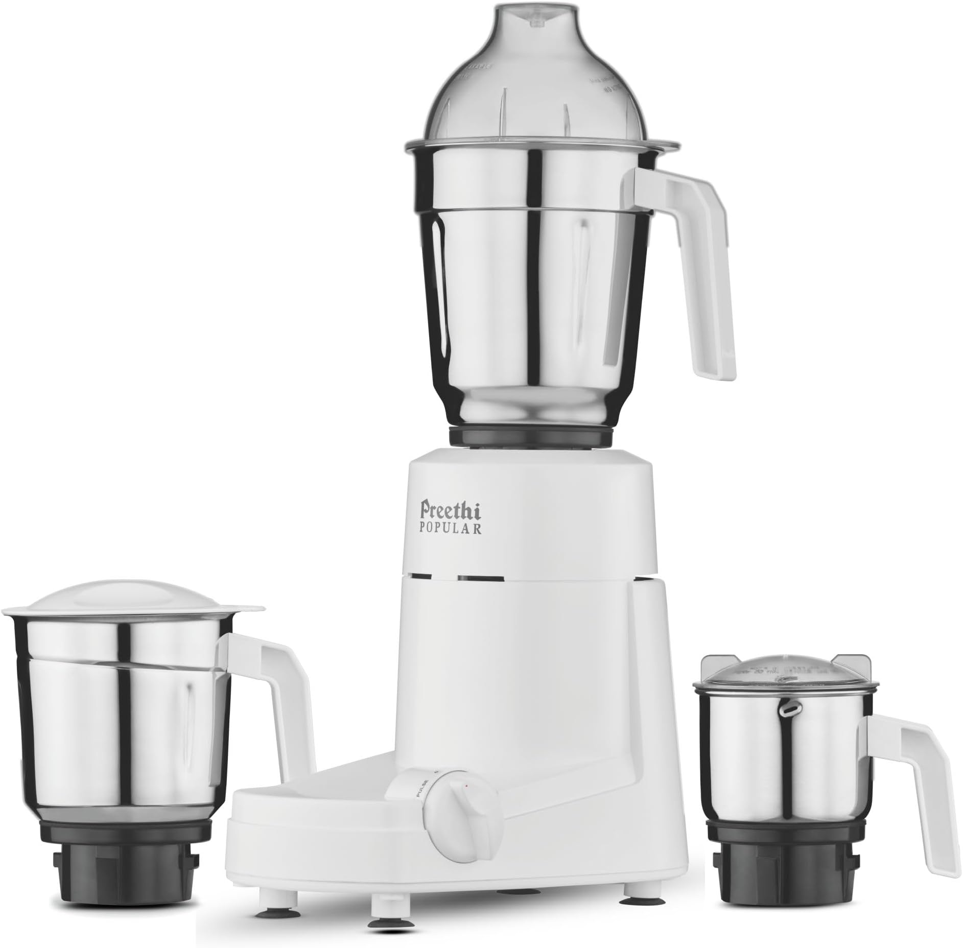 Preethi Steel Supreme Mixer Grinder for Kitchen, 750 Watt Mixie, 4 jars ...