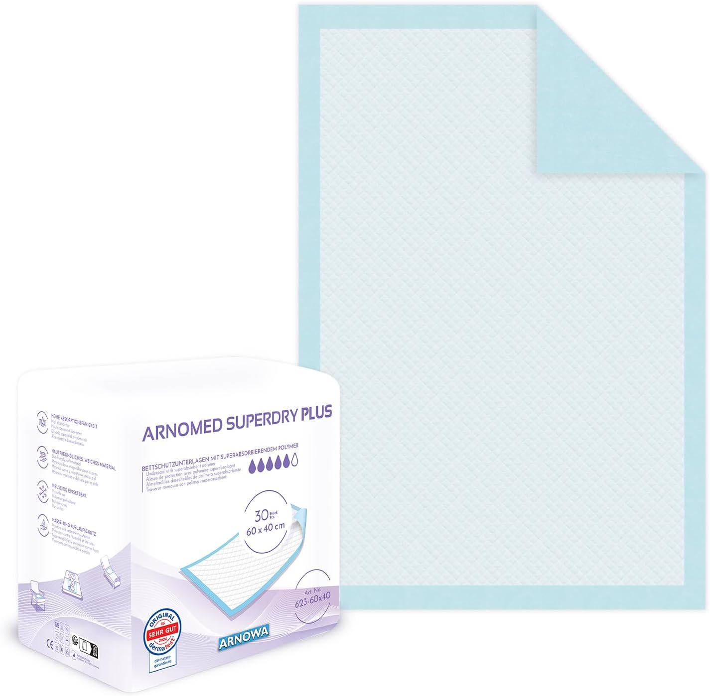 120x ARNOMED Traversine 60x40cm, Traverse letto per incontinenza usa e ...