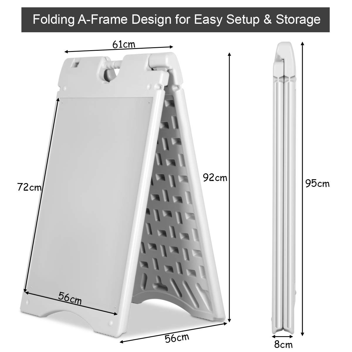 COSTWAY Double Sided Sign Stand, A Frame Display Poster Stand for ...