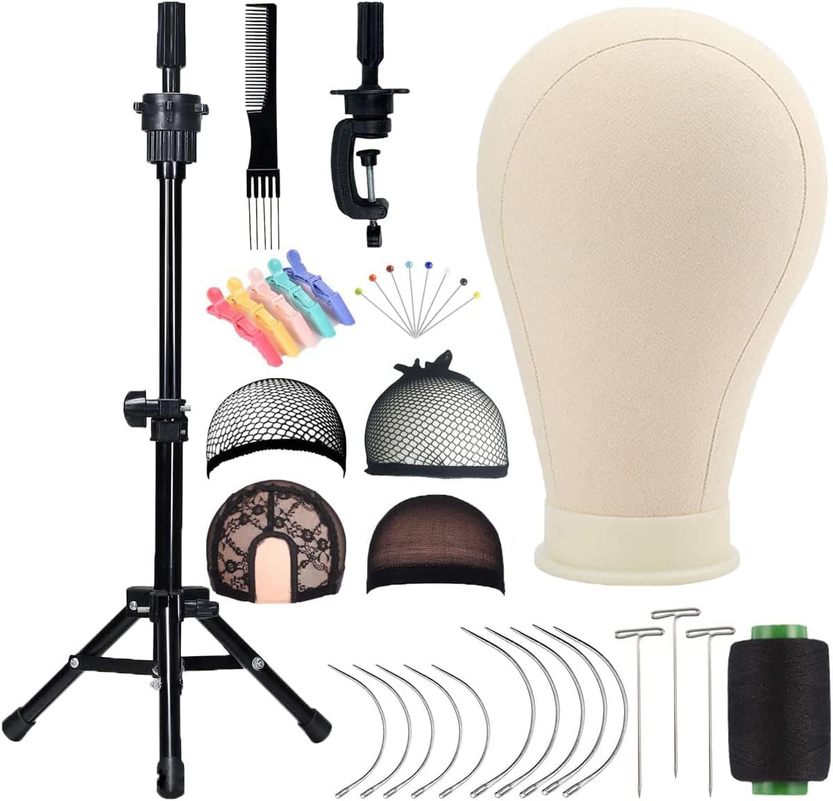 Amazon.com: Ginogend 23inch Upgraded Canvas Block Wig Head, Wig Stand ...