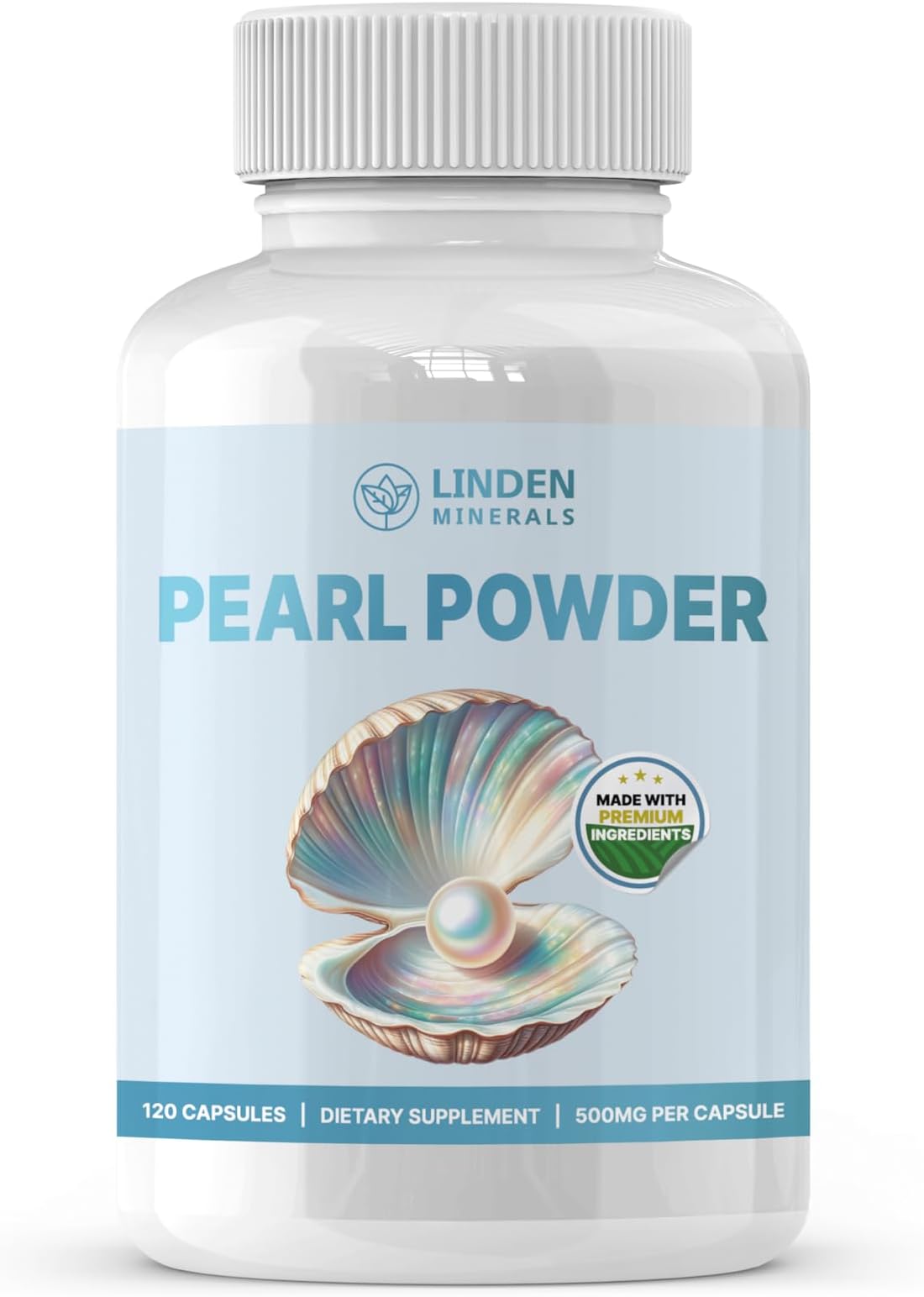 Amazon.com: Linden Minerals Pearl Powder Supplement 500mg, 120 Capsules ...